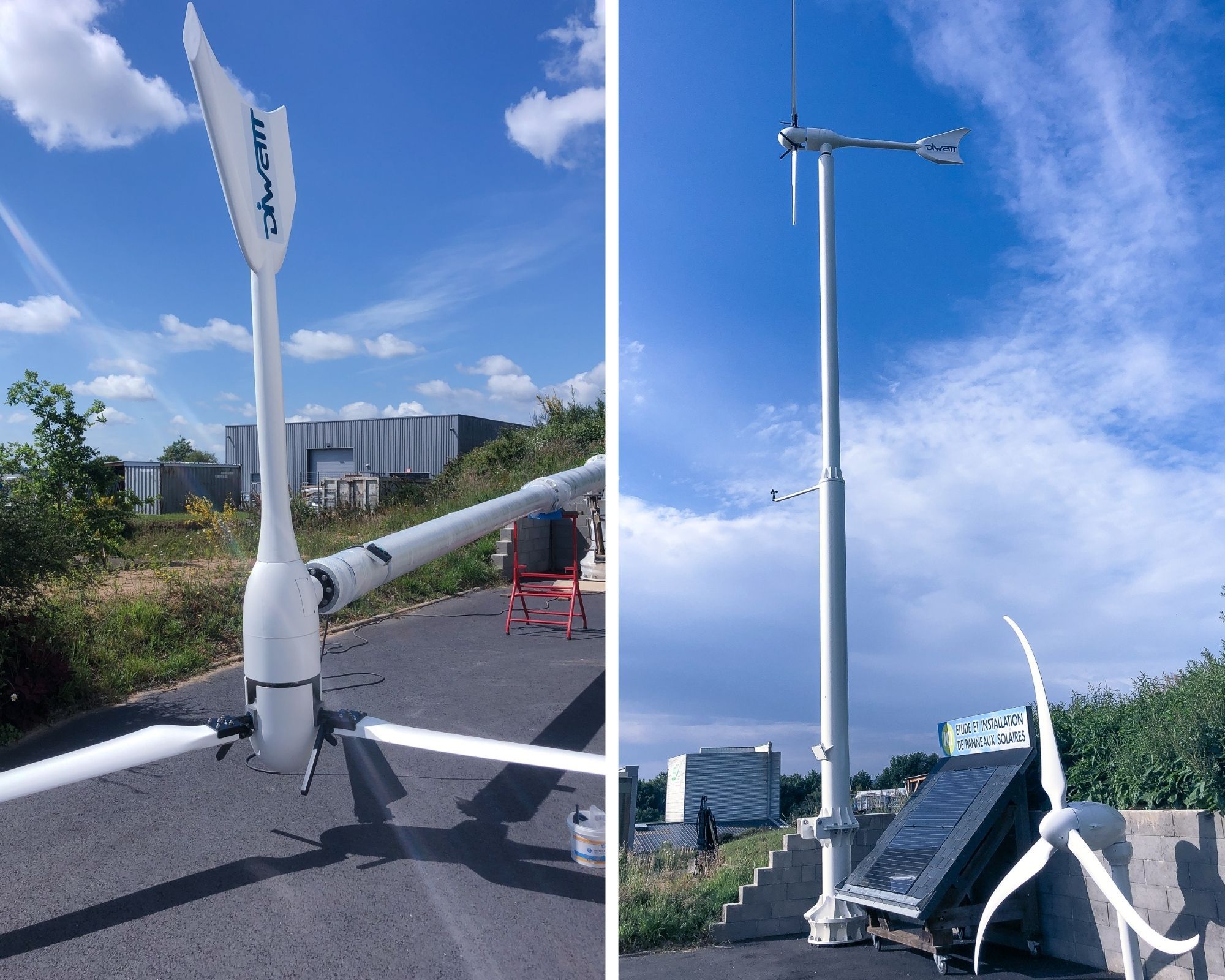Mât autoportant éoliennes horizontales | DIWATT, Goven (35)